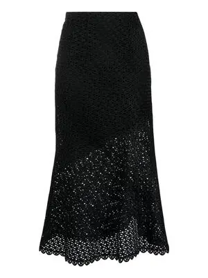 Dorothee Schumacher Graphic Performance Macramé Midi Skirt - Black