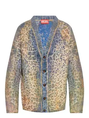 DIESEL® K-penros Animal Print Cardigan - Blue