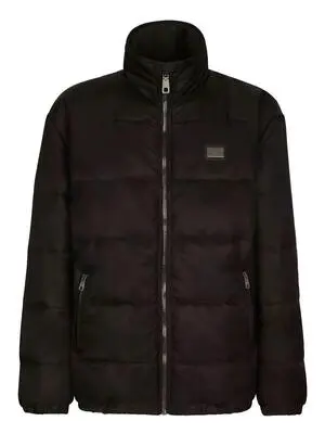 Dolce & Gabbana Logo-tag High-neck Padded Jacket - Black