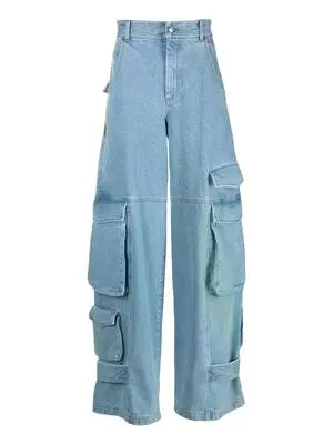 Gcds Cargo-pocket Wide-leg Jeans - Blue
