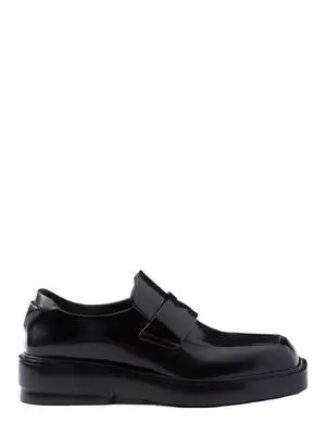 Prada Triangle-patch Leather Loafers - Black