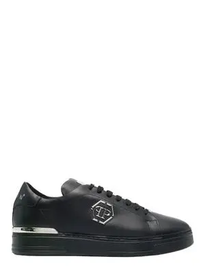 Philipp Plein Hexagon Low-top Leather Sneakers - Black