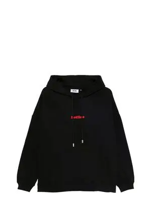 Gcds Hotline-embroidered Hoodie - Black