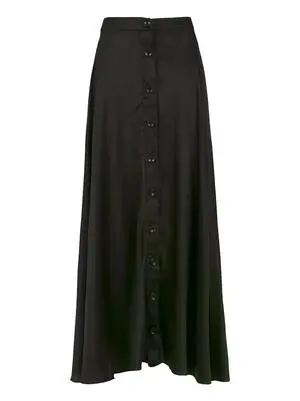 AMIR SLAMA Silk Long Skirt - Black