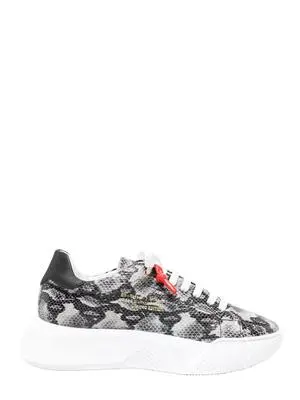 GIULIANO GALIANO Nemesis Python-print Leather Sneakers - Black