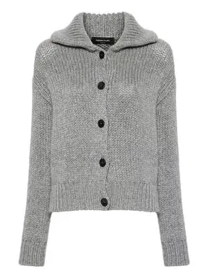 Fabiana Filippi Platinum Cashmere Chunky Knit Cardigan - Grey