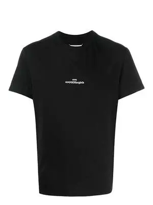 MAISON MARGIELA Distorted-logo Cotton T-shirt - Black