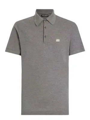 Dolce & Gabbana Logo-plaque Polo Shirt - Grey