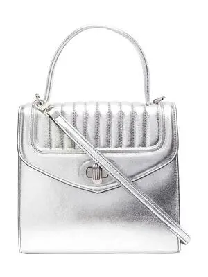 DELAGE Freda Metallic Leather Tote Bag - Grey