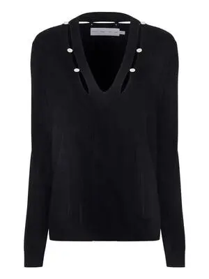Proenza Schouler White Label Elsie Cut-out Ribbed Jumper - Black