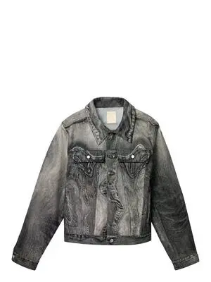 Camper Swirl-print Denim Jacket - Grey