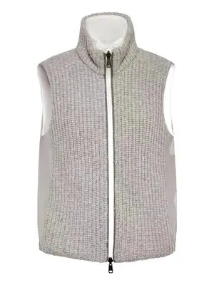 Brunello Cucinelli Ribbed-knit Padded Gilet - Grey