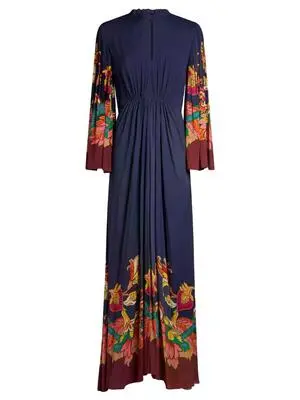 Etro Floral-print Dress - Blue