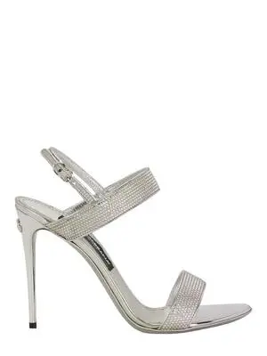 Dolce & Gabbana Crystal-embellished Slingback Sandals - Silver