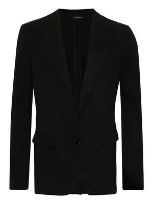 Dolce & Gabbana Single-breasted Textured Blazer - Black