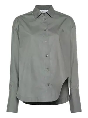 Attico Eliza Logo-embroidered Shirt - Grey