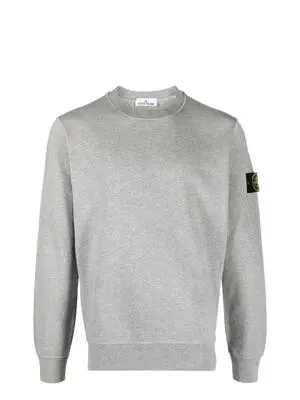 Stone Island Compass Badge Cotton Sweatshirt Grey