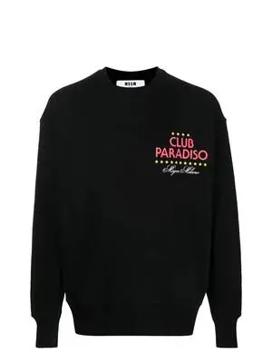 MSGM Logo-print Cotton Sweatshirt - Black