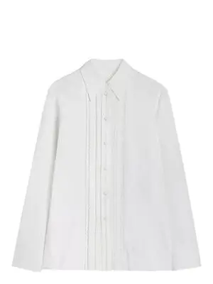 JIL SANDER Pleated Long Sleeve Shirt - White