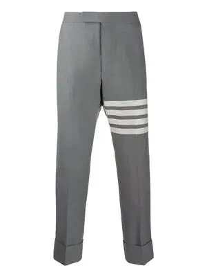 Thom Browne 4-bar Striped Wool Trousers - Grey