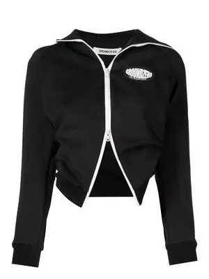 GROUND ZERO Logo-patch Zip-up Jacket - Black