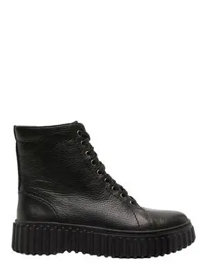 Clarks Torhill Rise Leather Ankle Boots - Black