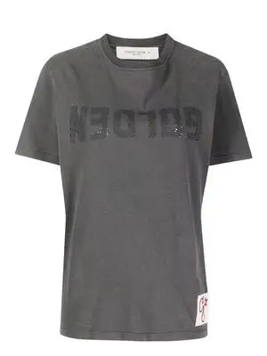 GOLDEN GOOSE Logo Print Crewneck T-shirt - Grey