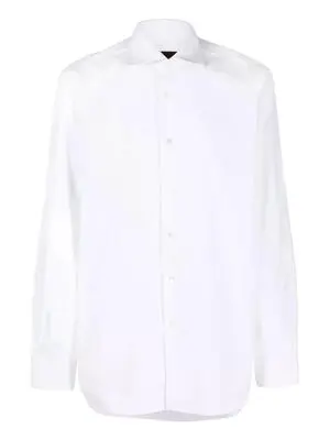 BARBA NAPOLI Cutaway-collar Cotton Shirt White