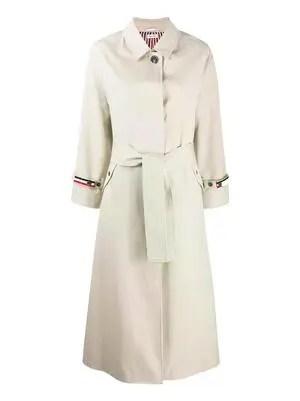 Thom Browne Raglan-sleeve Waterproof Trench Overcoat - Neutrals