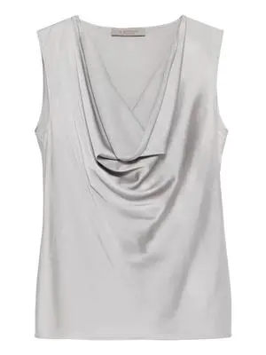 D.exterior Satin Sleeveless Top - Grey