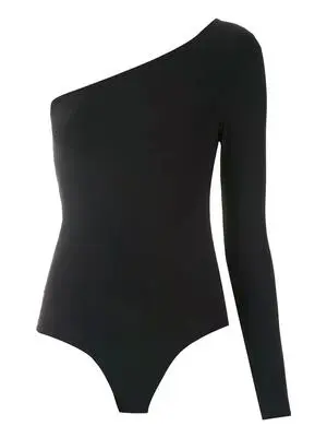 AMIR SLAMA Lace Insert Body Top - Black