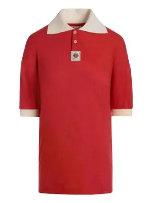 Bally Crest Cotton Polo Top - Red