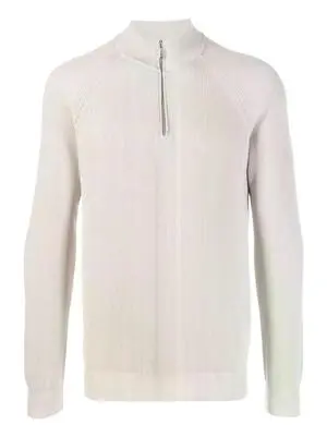 MOORER Ribbed-knit Jumper - Neutrals