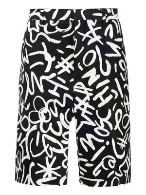 Moschino Monogram-print Chino Shorts - Black