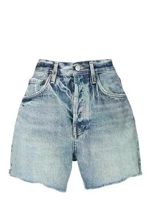 AGOLDE Riley Cut-off Denim Shorts - Blue