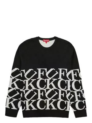 Supreme Patterned Jacquard Crewneck Sweater - Black