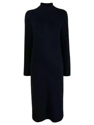 ONEFIFTEEN Ribbed-knit Roll Neck Dress - Blue