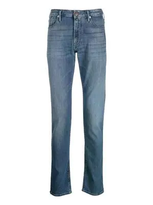 Emporio Armani Mid-rise Slim-fit Jeans - Blue