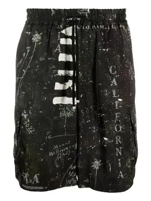 Amiri Abstract-print Bermuda Shorts - Black