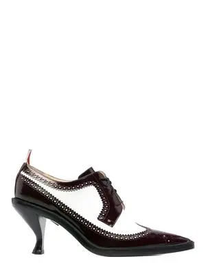 Thom Browne Soft Spazzolato Longwing Spectator Brogue Shoes - Red