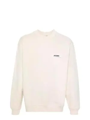 Jacquemus Le Sweatshirt Gros Grain Cotton Top - Neutrals