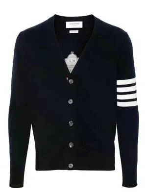Thom Browne 4-bar Virgin-wool Cardigan - Blue