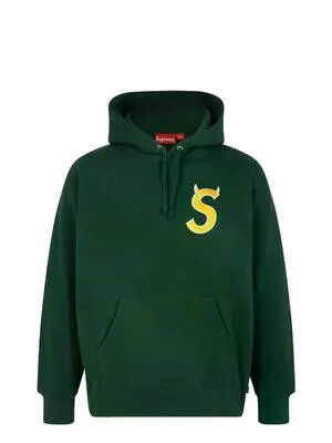 Supreme S Logo Drawstring Hoodie - Green