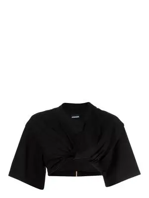 Jacquemus Le Bahia Court Cotton T-shirt - Black