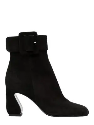 SERGIO ROSSI 85mm Square-toe Leather Boots - Black