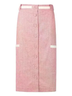 ALCACUZ Buttoned High-waisted Skirt - Red
