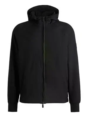 BOSS Logo-appliqué Hooded Jacket - Black