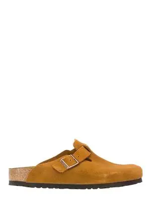 BIRKENSTOCK Suede Buckle Slippers - Brown