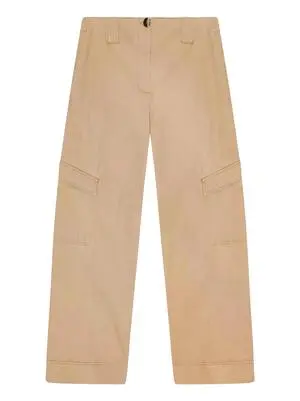 GANNI Mid-rise Cargo Trousers - Neutrals