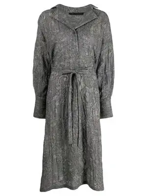 FORME D'EXPRESSION Long-sleeve Tunic Shirt Dress - Grey